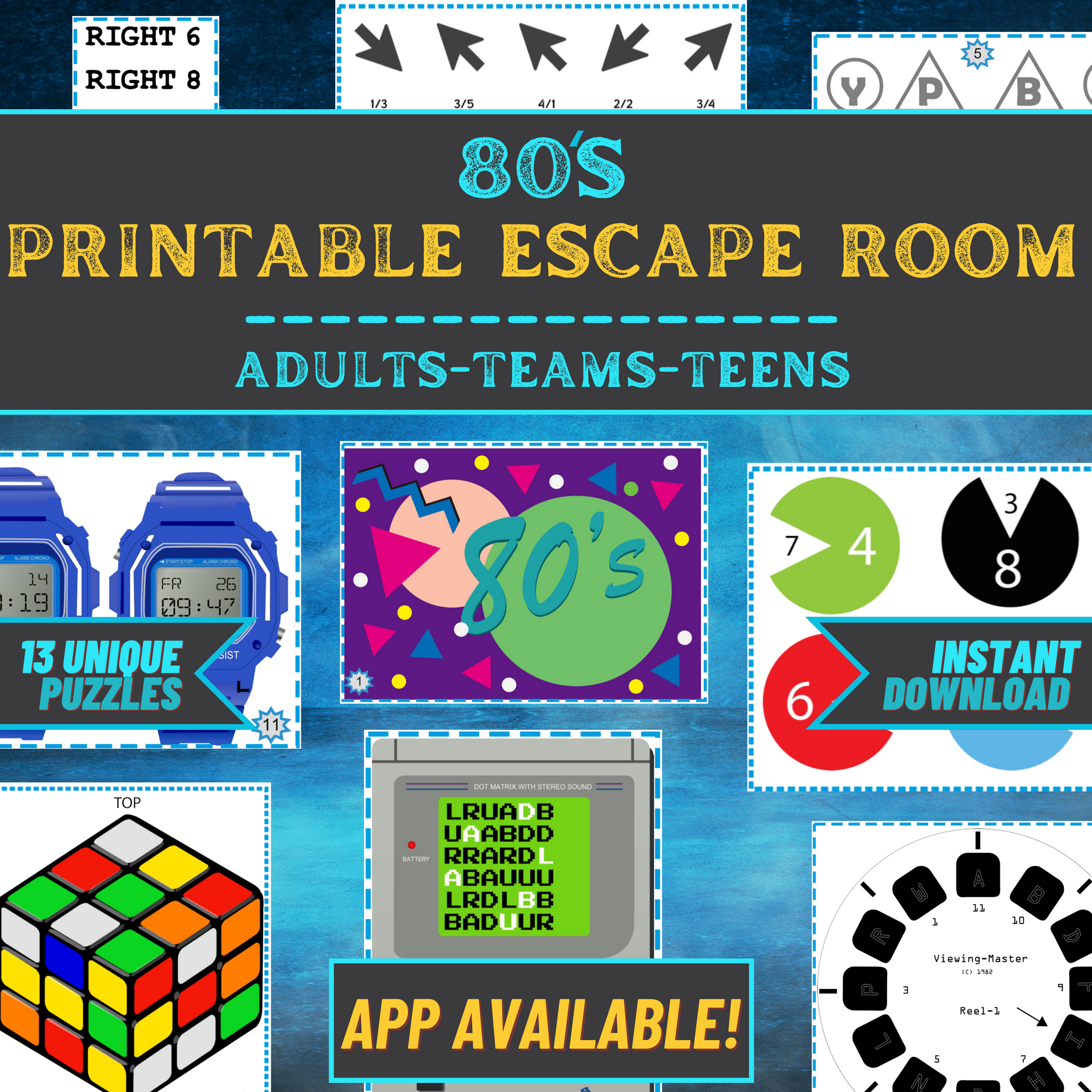 80's - Escape Room Game Printable – PaperEscapeCo